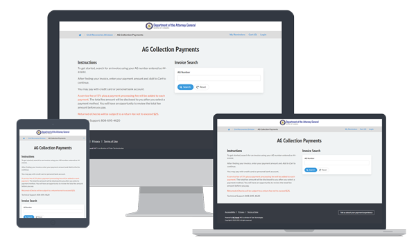 Hawaii.gov | Attorney General Collection Payments