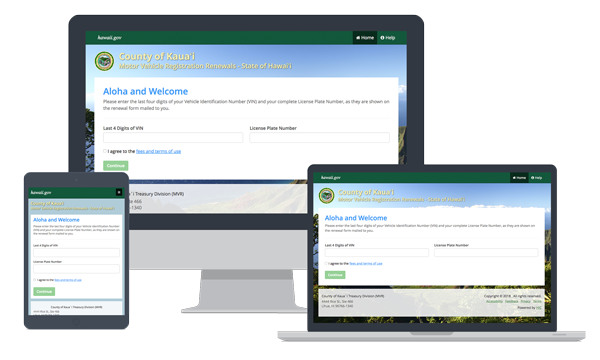 Hawaii.gov | Motor Vehicle Renewals, County of Kauaʻi